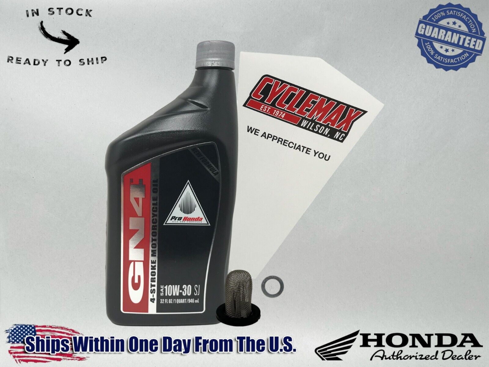 Cyclemax Standard 10W-30 Oil Change Kit fits 2021-2024 Honda PCX ...