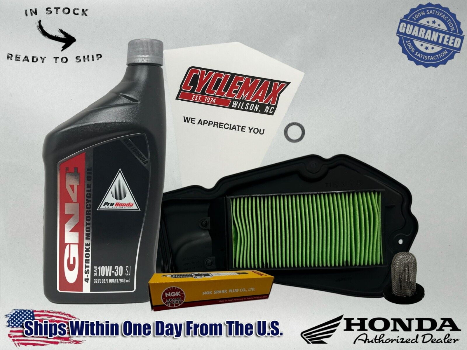 Cyclemax Standard 10W-30 Tune Up Kit fits 2024 Honda ADV160 with Spark ...