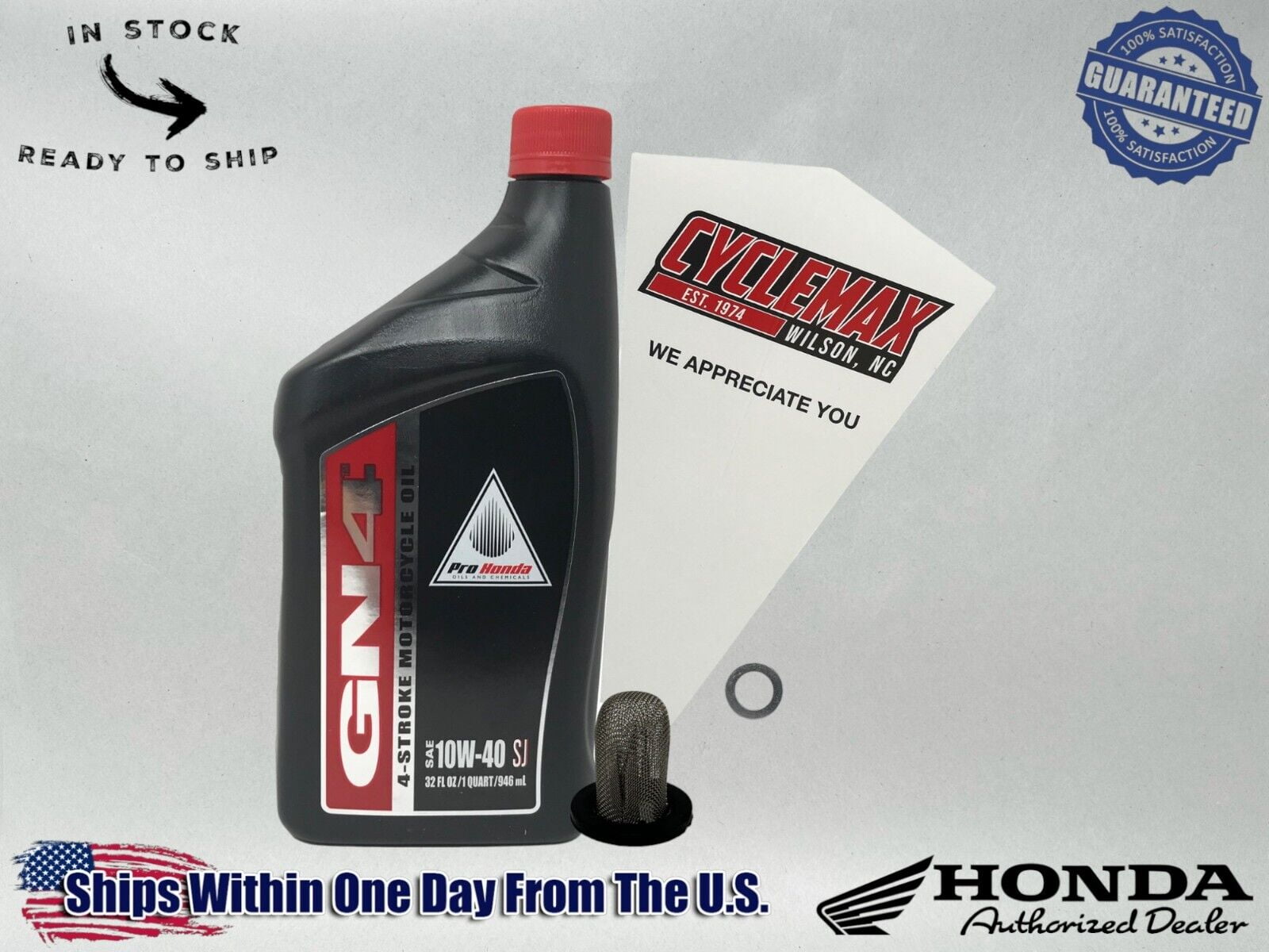 Cyclemax Standard 10W-40 Oil Change Kit fits 2021-2025 Honda PCX ...
