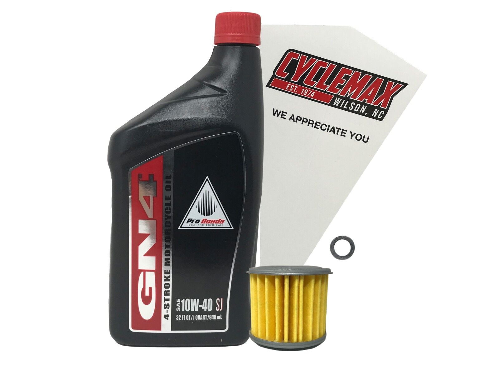 Cyclemax Standard 10W-40 Oil Change Kit fits 2021-2024 Honda Grom 125 ...