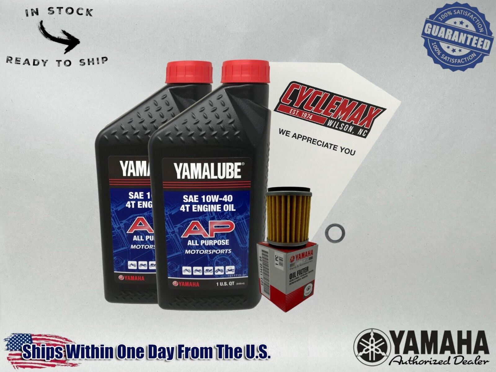 Cyclemax Standard 10W-40 Oil Change Kit fits 2023-2025 Yamaha YZ450F ...