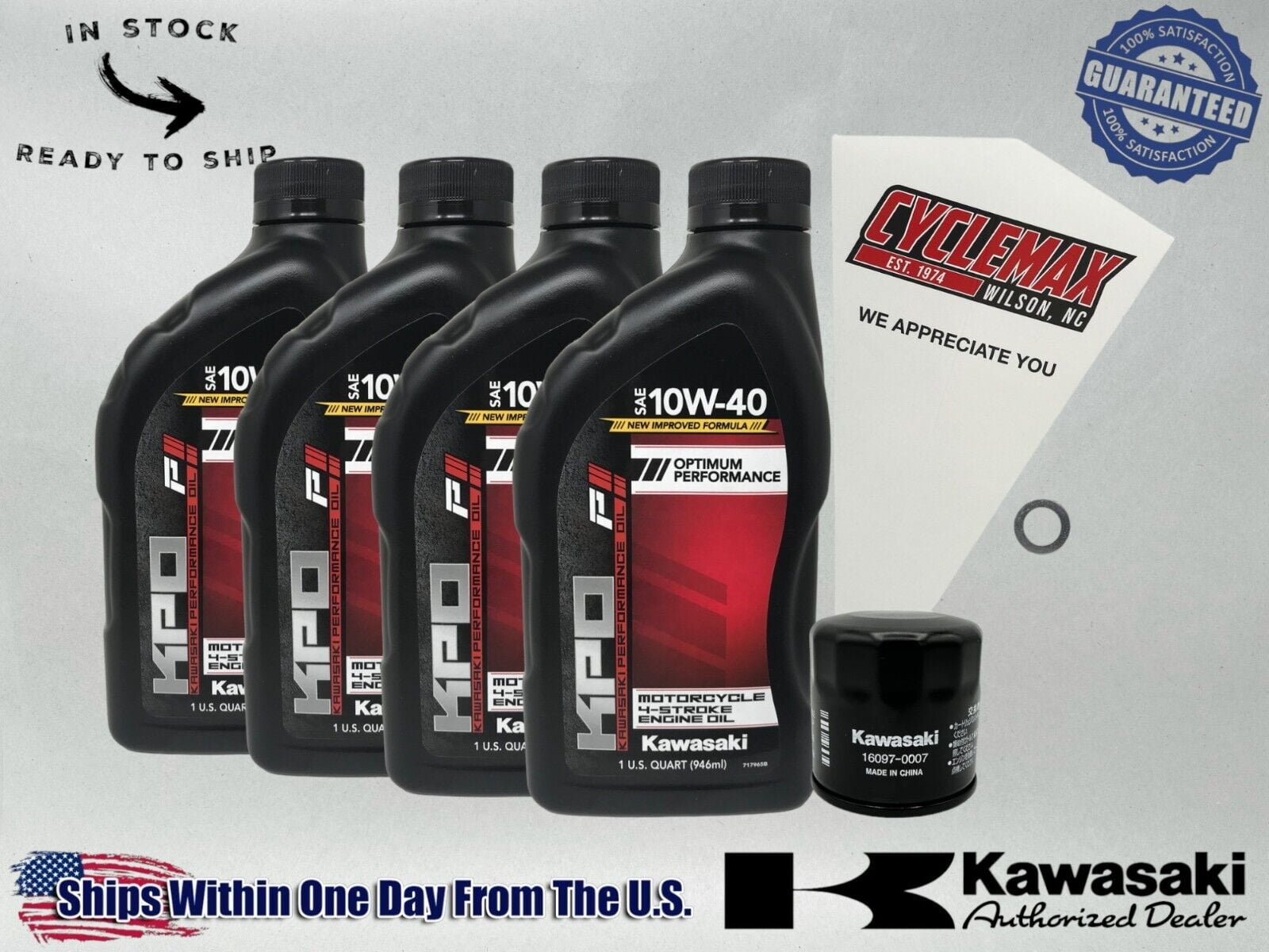 Cyclemax Standard 10W-40 Oil Change Kit fits 2024 Kawasaki RIDGE - Walmart.com