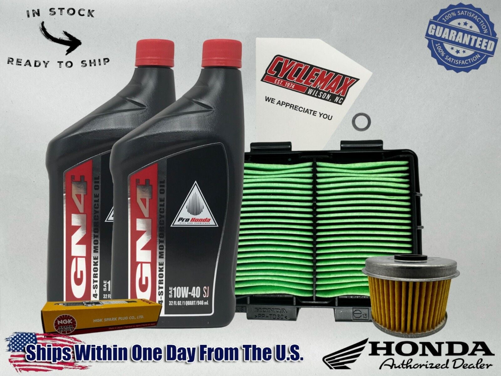 Cyclemax Standard 10W-40 Tune Up Kit fits 2022-2025 Honda Rebel 300 ...