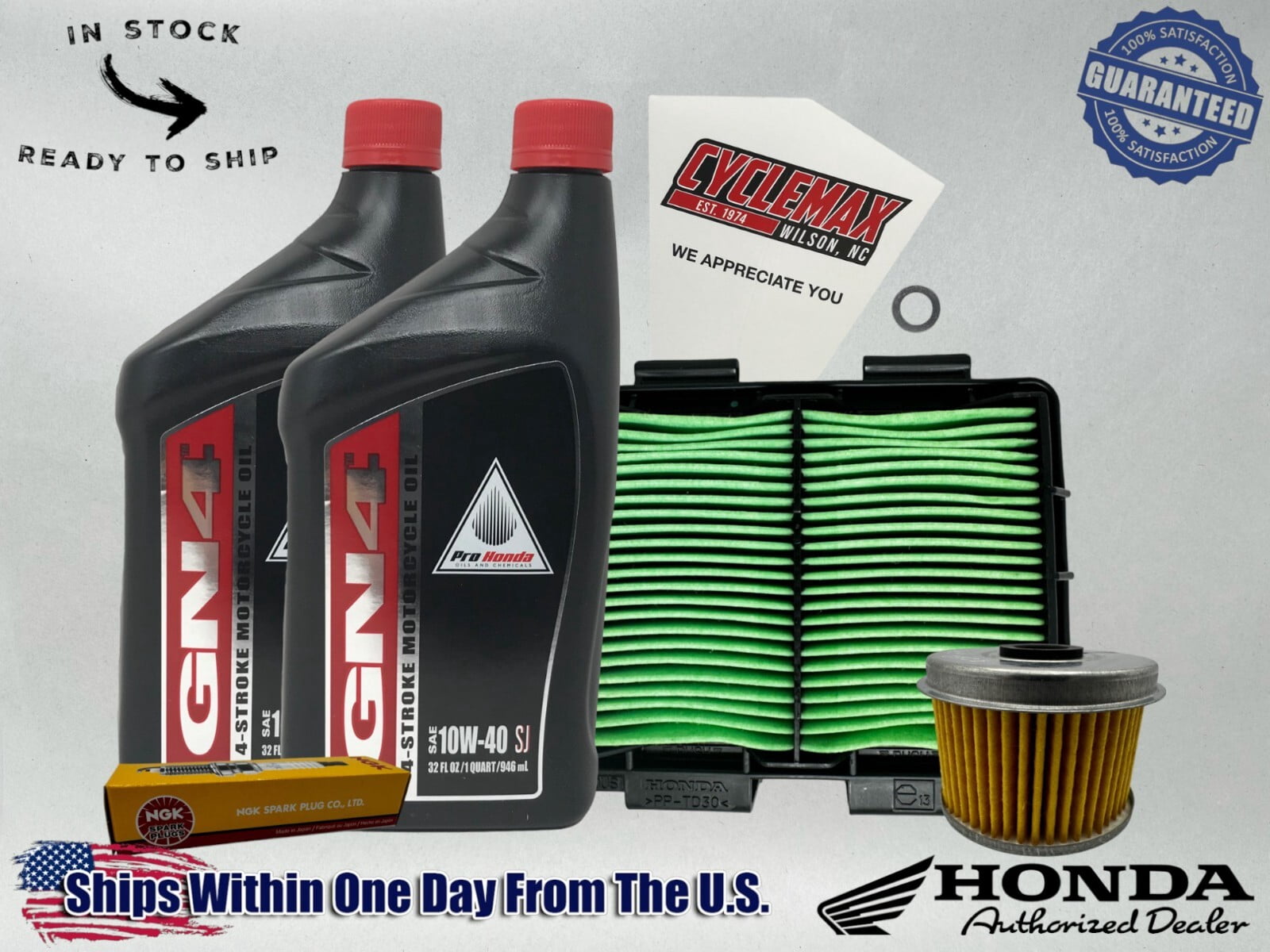 Cyclemax Standard 10W-40 Tune Up Kit fits 2022-2024 Honda Rebel 300 ...