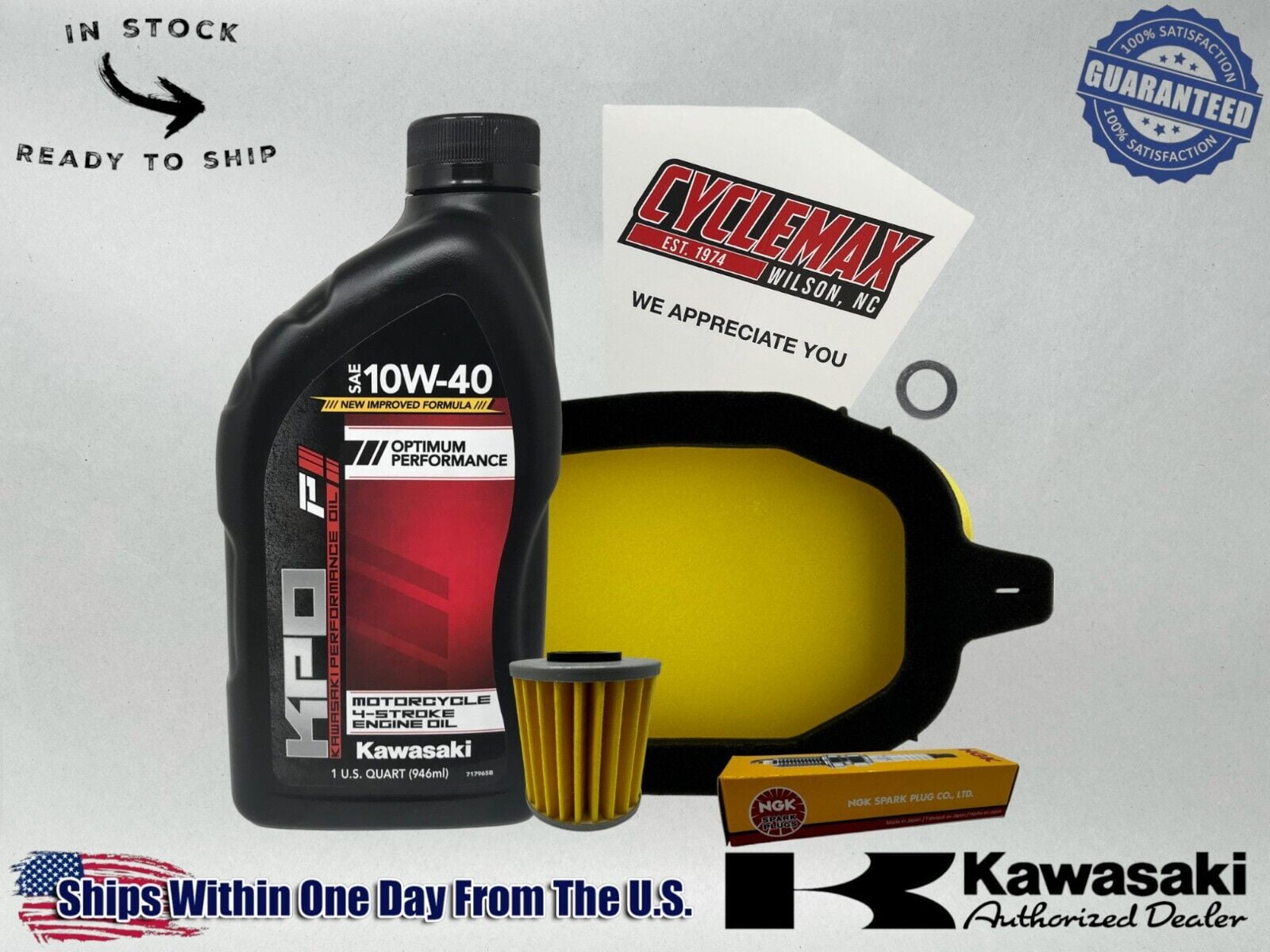 Cyclemax Standard 10W-40 Tune Up Kit fits 2024 Kawasaki KX450 with ...