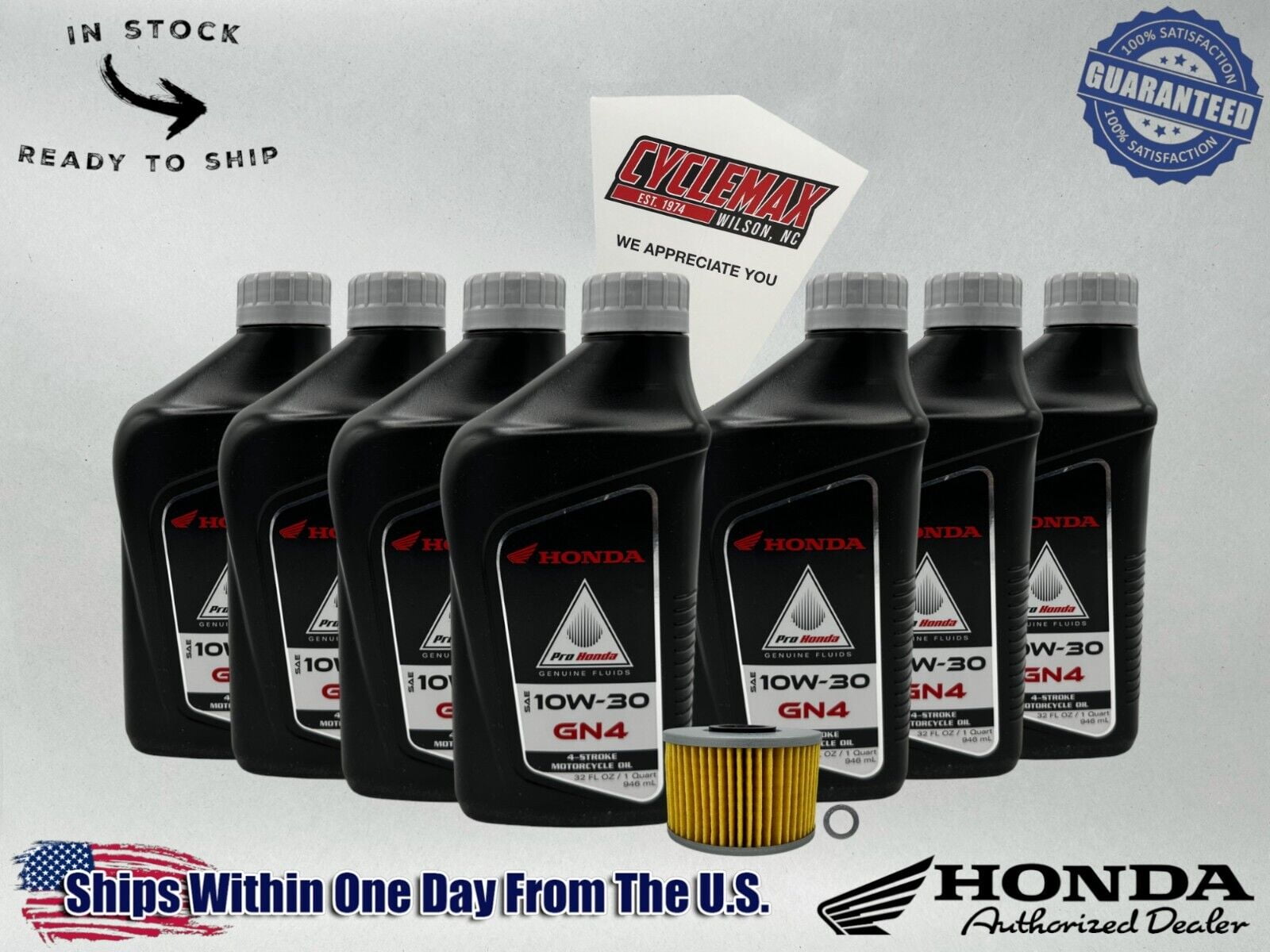 Cyclemax Standard GN4 10W-30 Oil Change Kit fits 2019-2024 Honda Talon ...