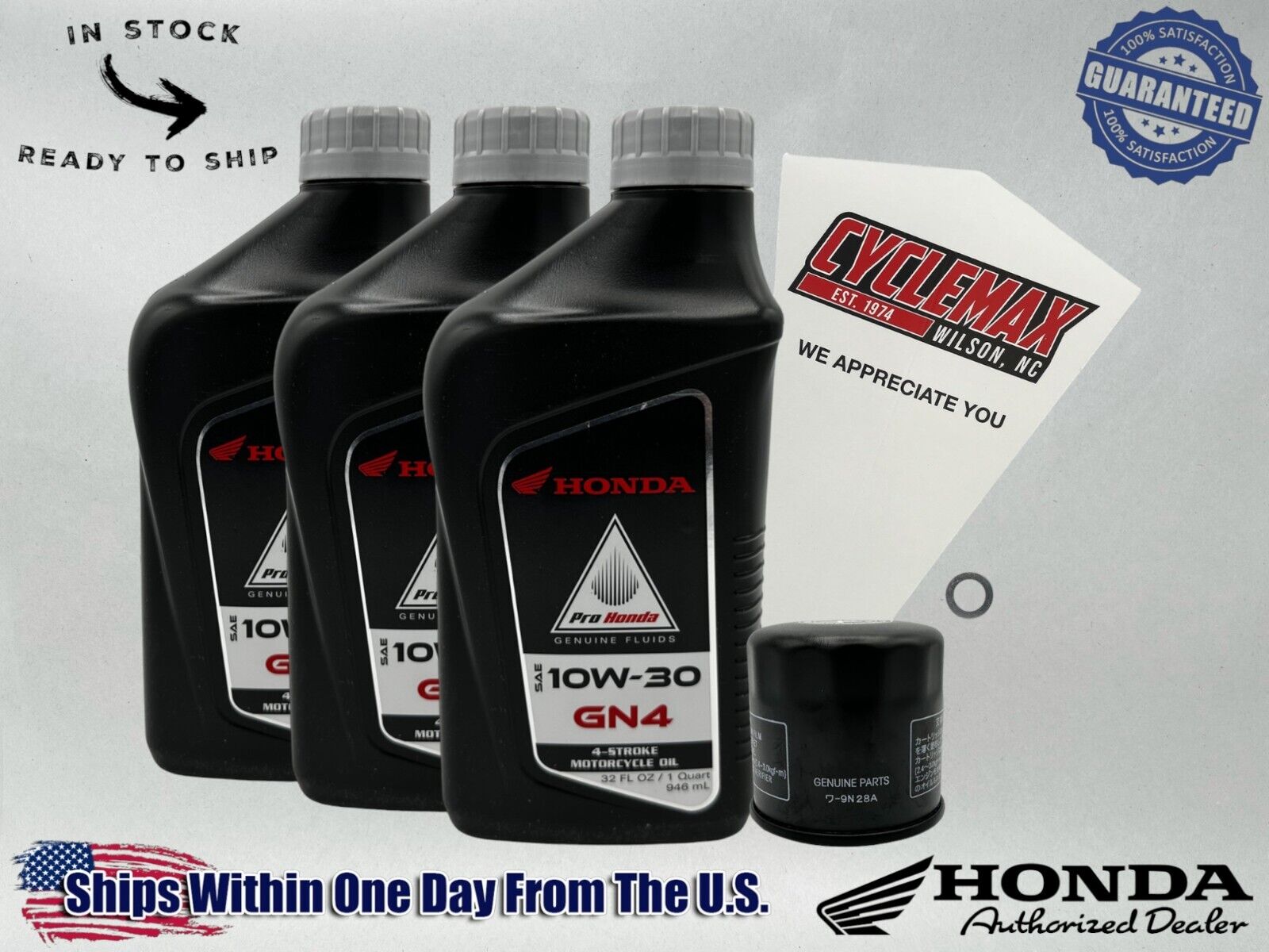Cyclemax Standard GN4 10W-30 Oil Change Kit fits 2023-2024 Honda CL500 ...