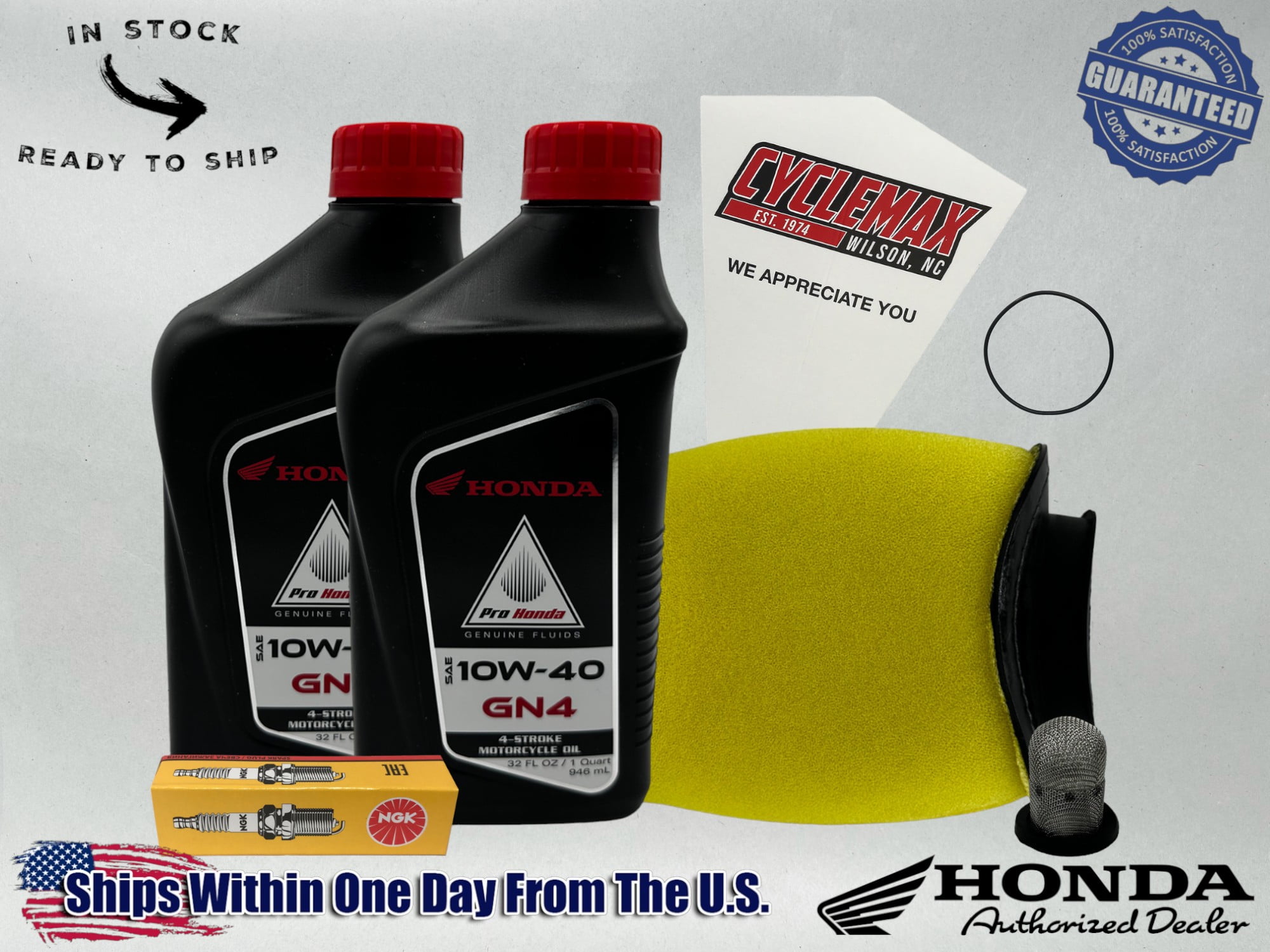 Cyclemax Standard GN4 10W-40 Tune-Up Kit fits 1982-1986 Honda ATC200 ...