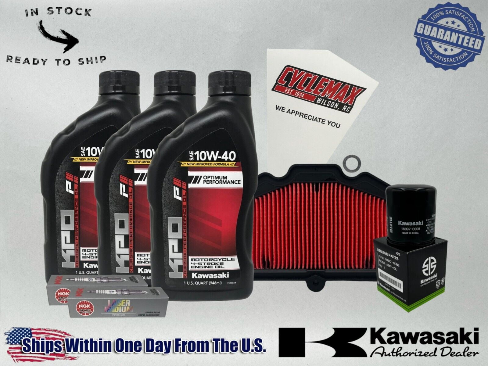 Cyclemax Standard KPO Tune-Up Kit fits 2017-2025 Kawasaki Z650 ...