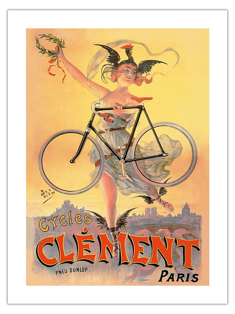 Cycles Clément Bicycles - Paris - Dunlop Tires - Vintage Advertising ...
