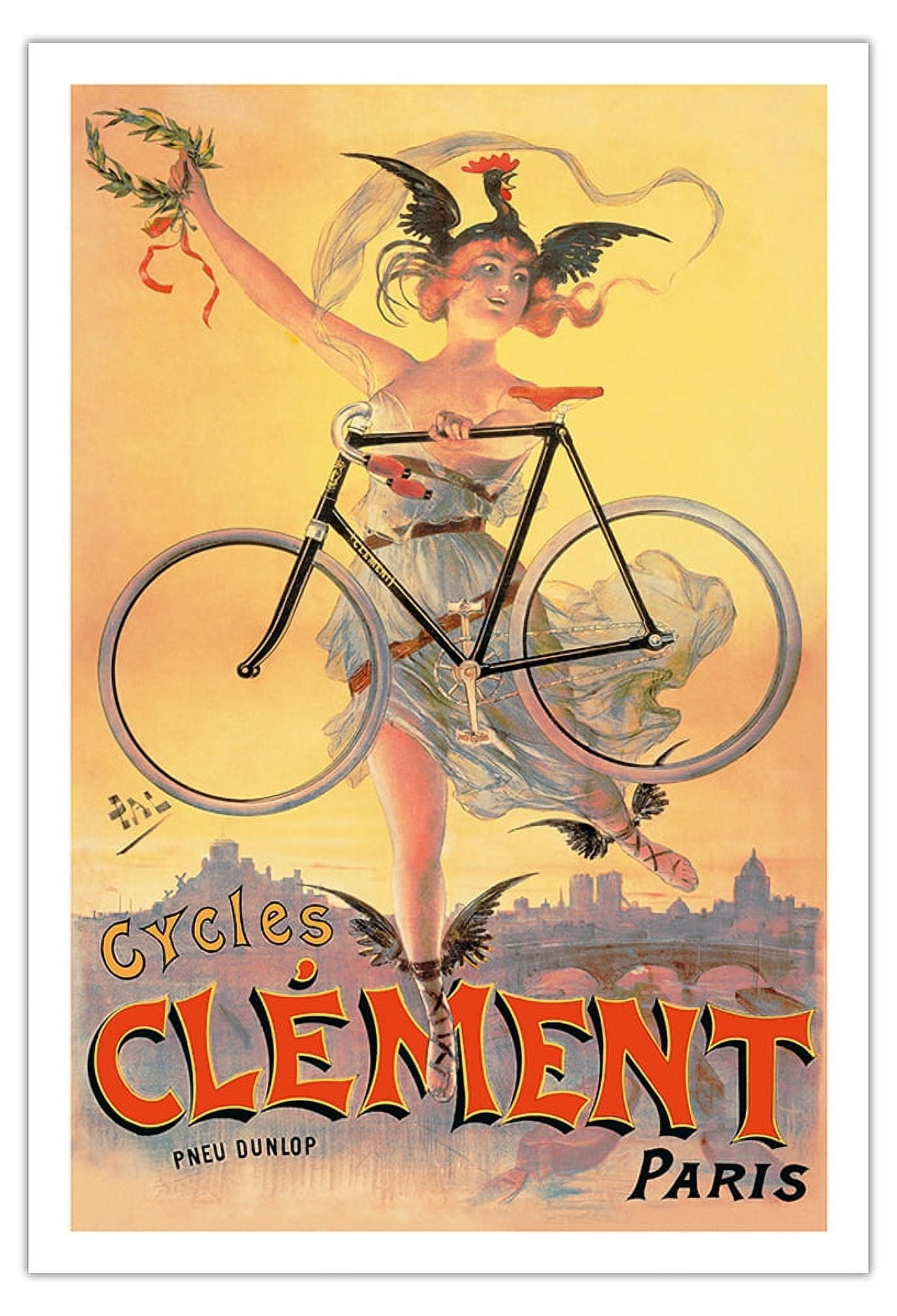 Cycles Clément Bicycles - Paris - Dunlop Tires - Vintage Advertising ...