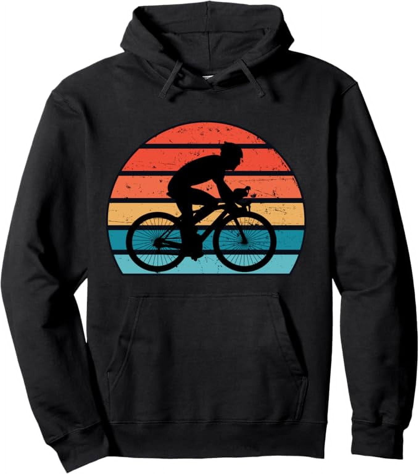 Cycling Bike Bicycle Riding Silhouette Image On A Retro Pullover Hoodie ...