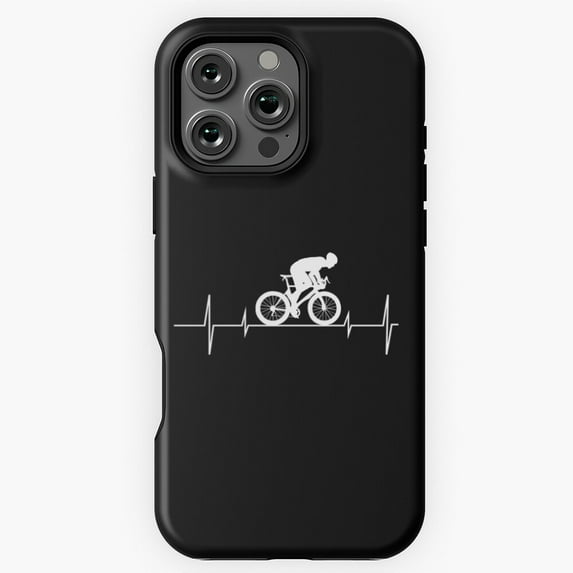 Cycling Bike Heartbeat Pulse Art iPhone Case 17 16 15 14 13 12 11 Pro ...