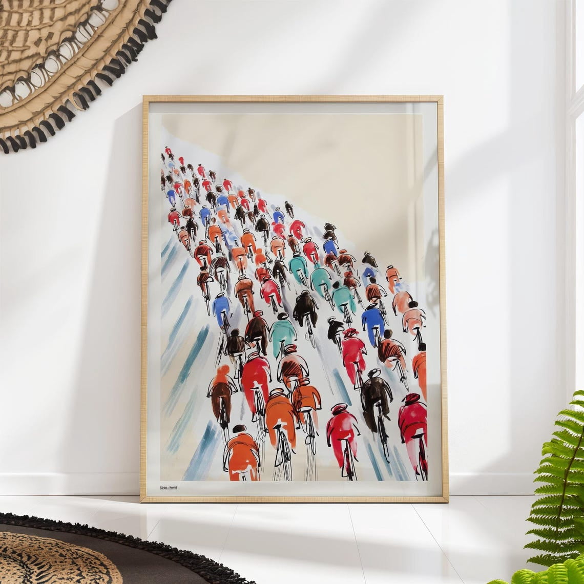 Cycling Colorful Peloton Downhill Sports Wall Art, Unframed Paper ...