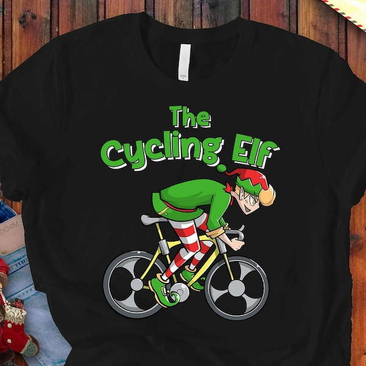 Cycling Elf T-shirt for Men, Cyclist Gift, Cycling Dad Shirt, Bicycle ...