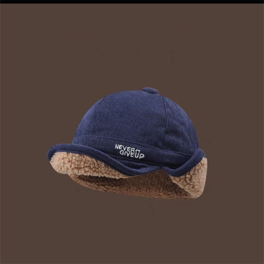Cycling Fashion Lamb Wool Thickened Keep Warm Flying Caps Duckbill Hat ...