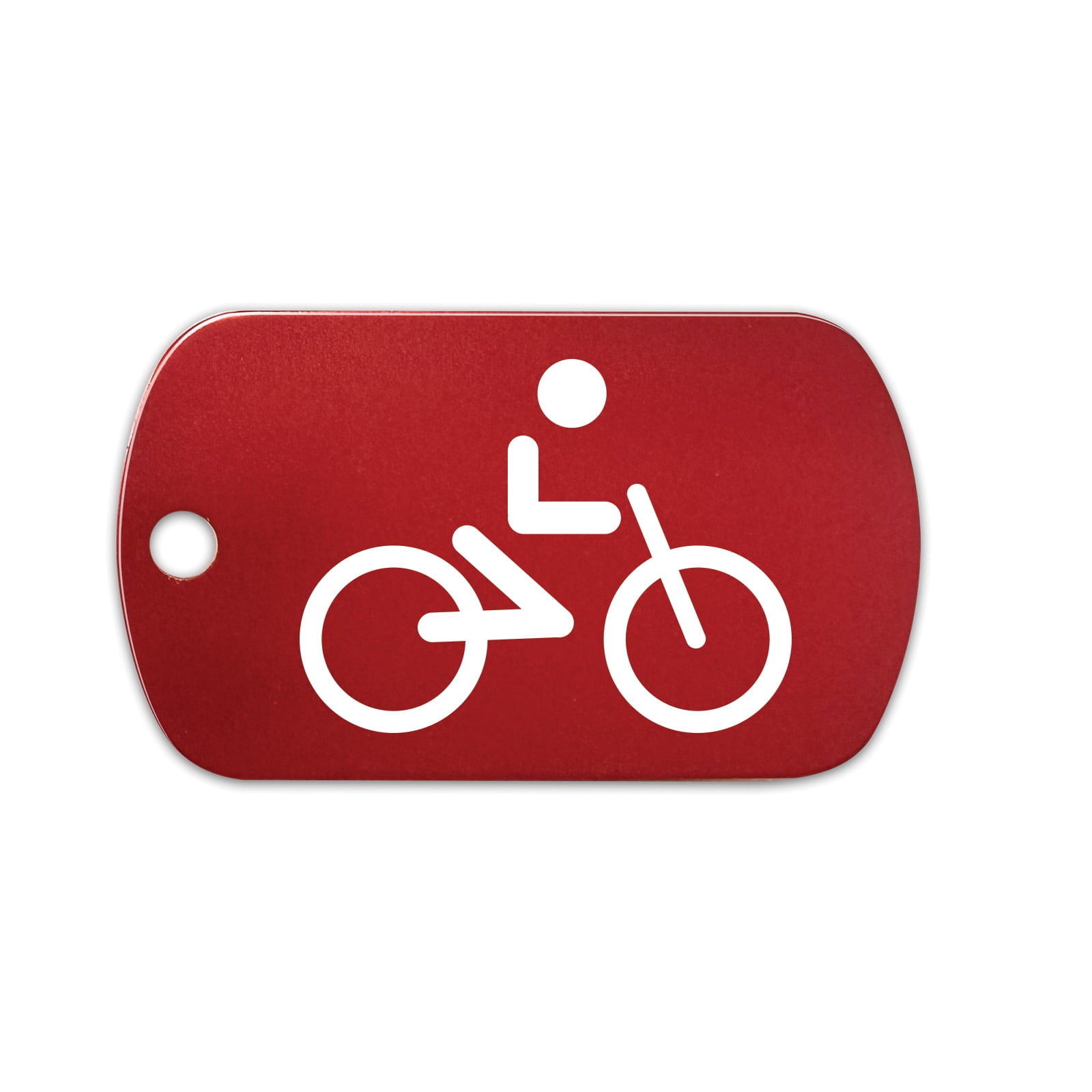 Cycling GI Dog Tag Aluminum Keychain biking bicycle #2 - Red - Walmart.com