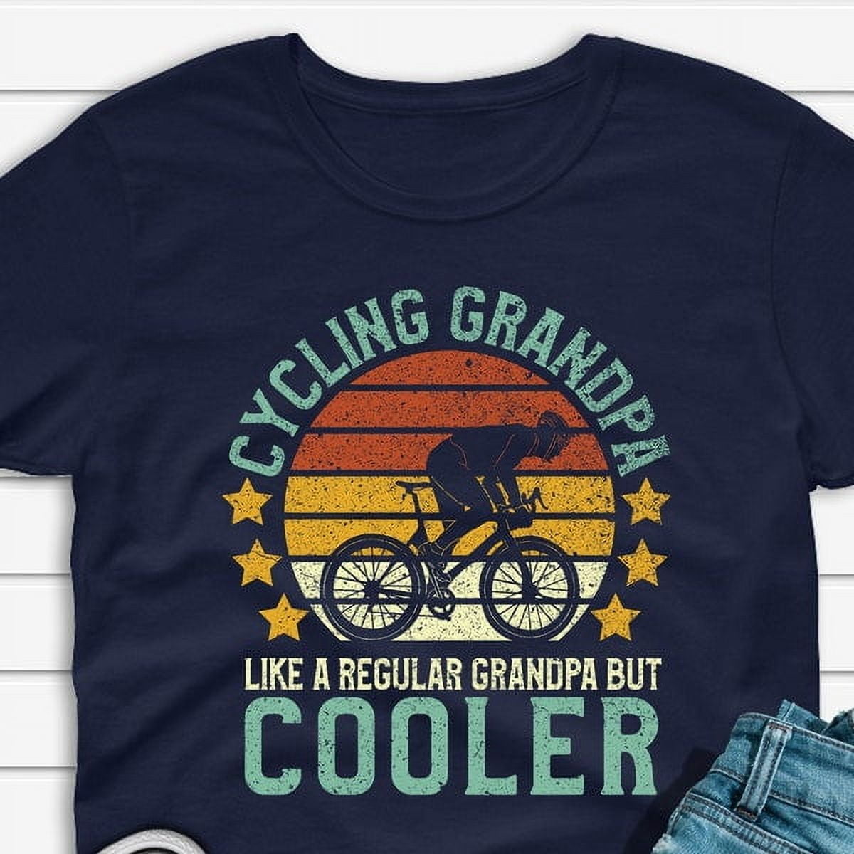 Cycling Grandpa T Shirt Cyclist Shirt For Him Grandfather Bike Riding