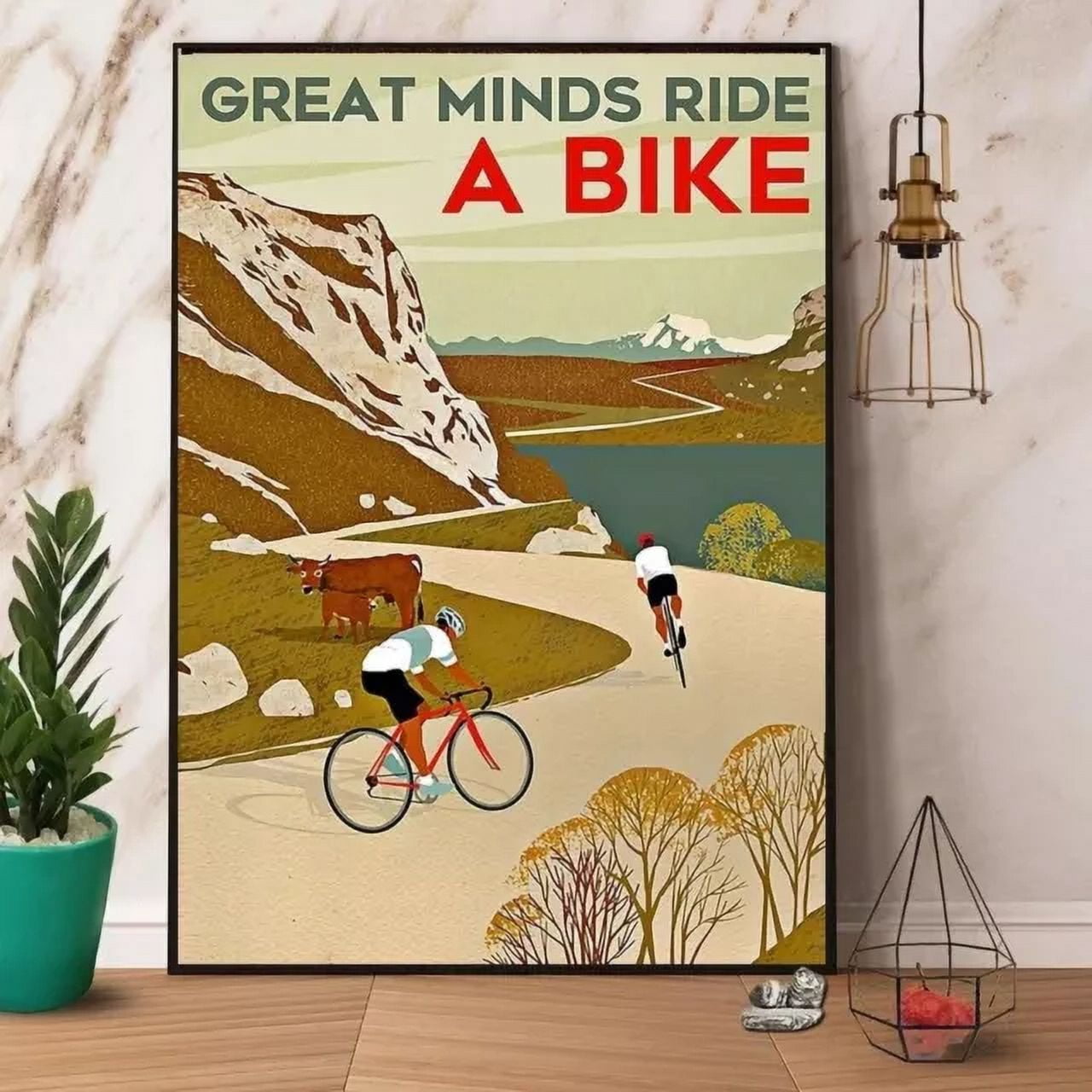Cycling Great Minds Ride A Bike Paper Poster Matte Wall Art Decor ...