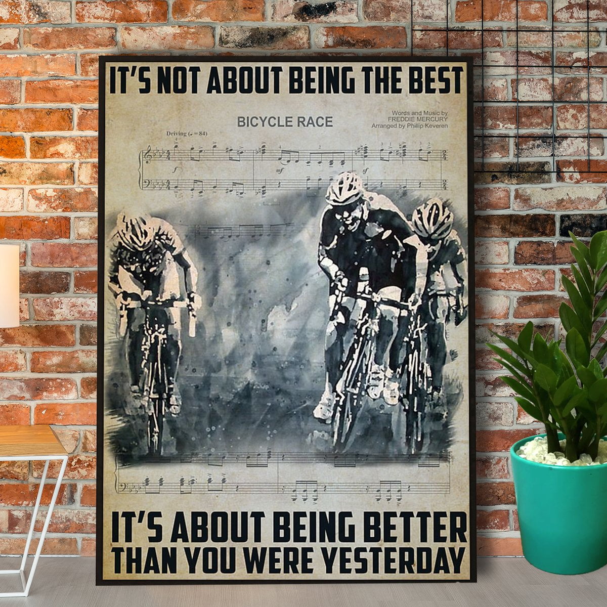 Cycling It'S Not About Being The Best Paper Poster No Frame Matte Wall ...