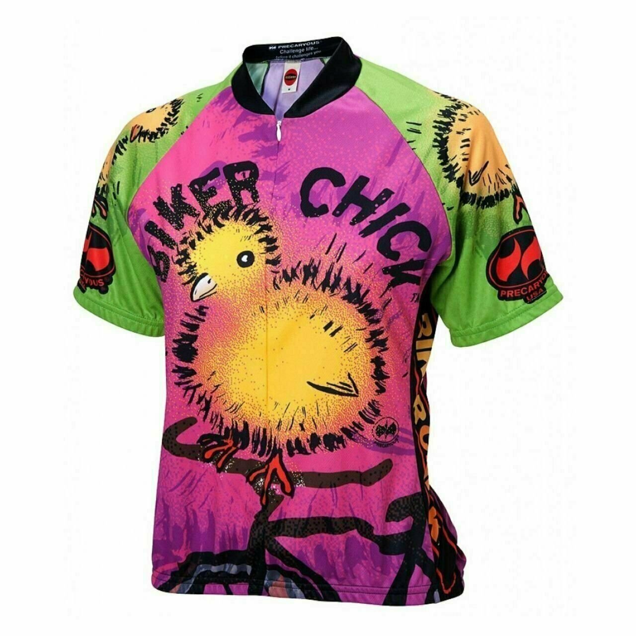 Cycling Jersey Biker Chick on a Bike Women's Short sleeve Half zip ...