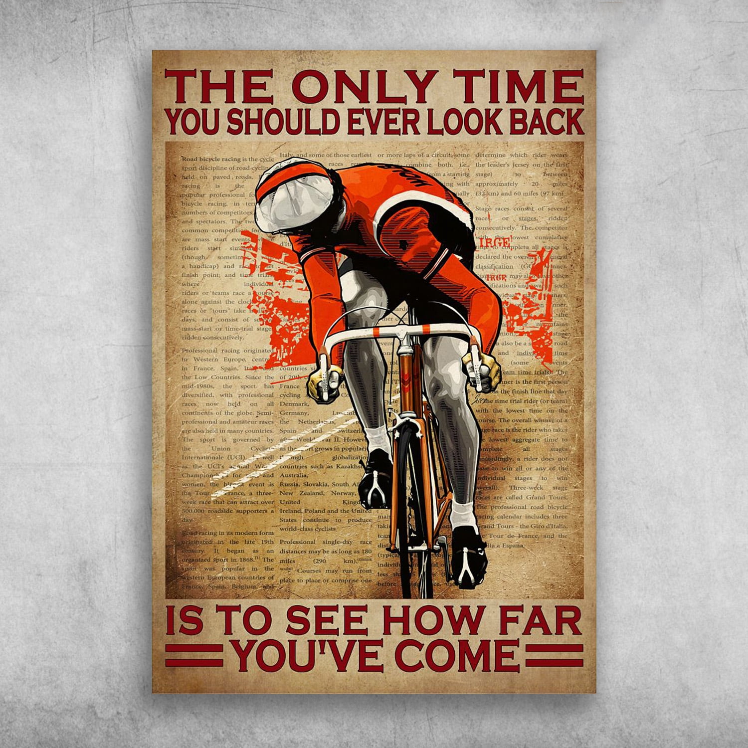 Cycling Man Looking Back - The Only Time You Should Ever Look Back, Is ...