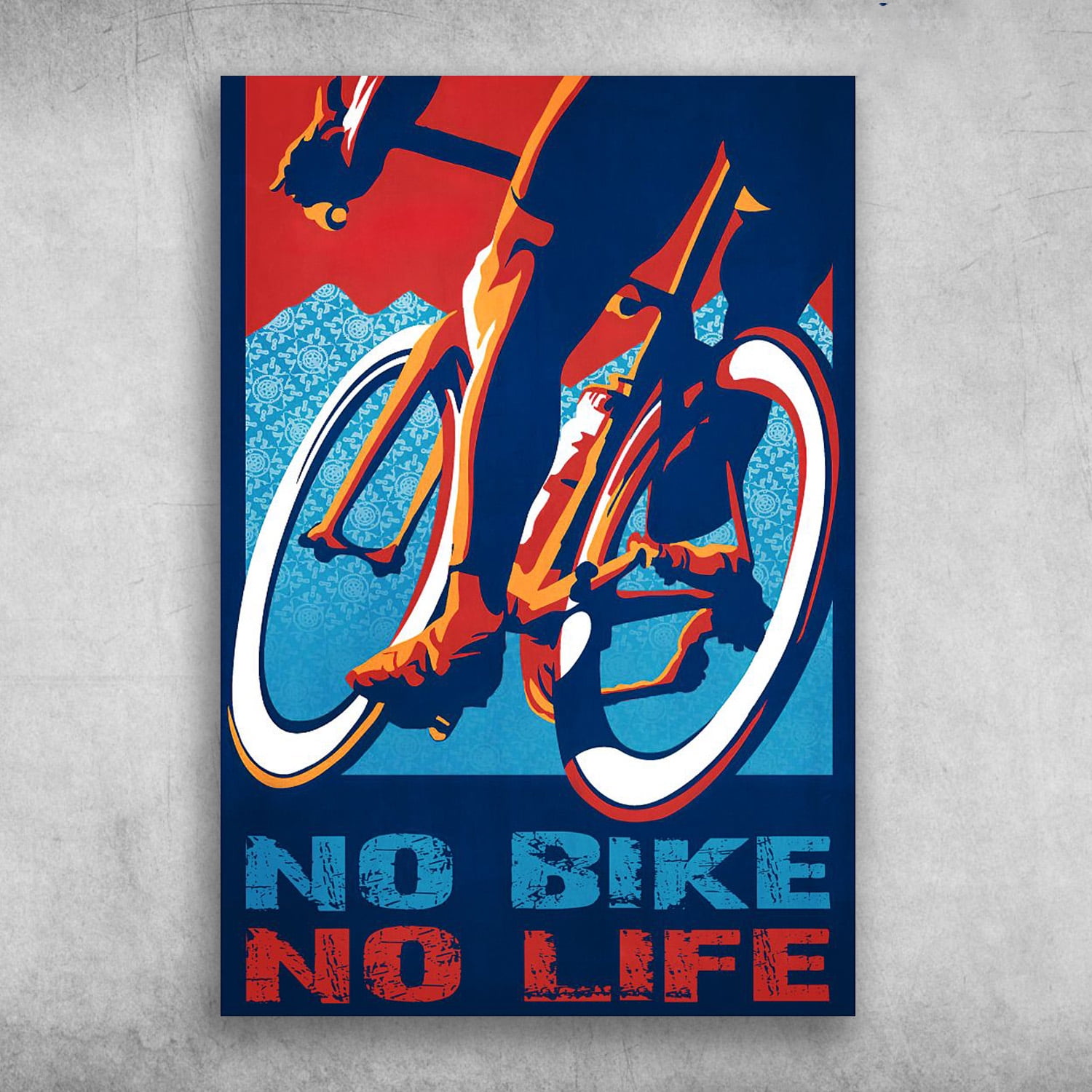 Cycling Man - No Bike, No Life poster for bike lover 16 x 24 Inch Poster - Walmart.com