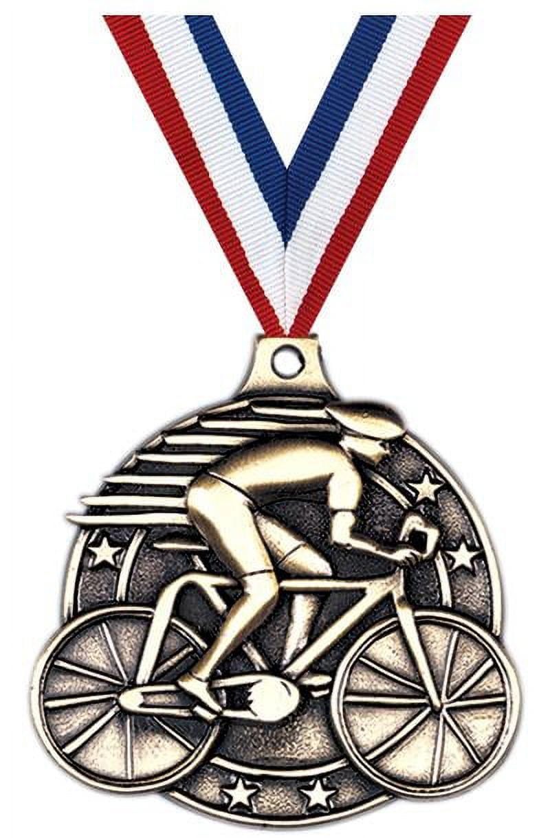 Cycling Medals, 2" Gold Diecast Cycling Medal Award 50 Pack - Walmart.com