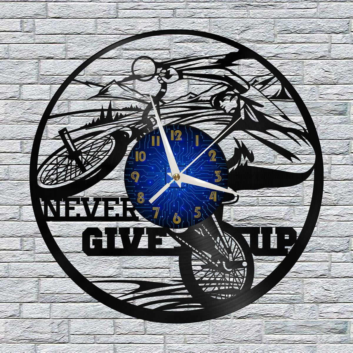 Cycling Motto 12 Inch Vinyl Record Wall Clock - Silent, Creative, and ...