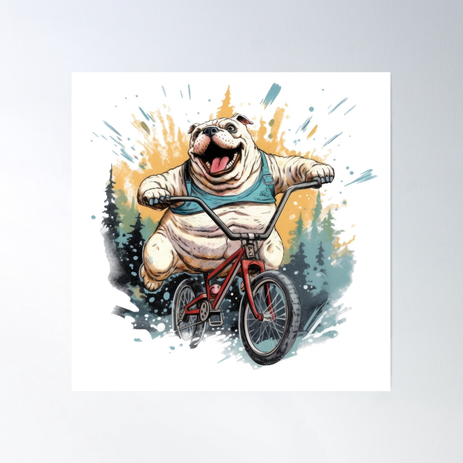 Cycling Mountain Biking Is Fun Poster Wall Art, Modern Wall Decor ...
