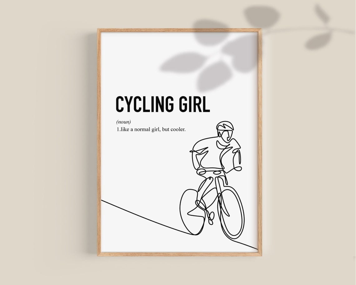 Cycling Poster Art cyclist lover mom Poster, Unframed Canvas Size 24x36 ...
