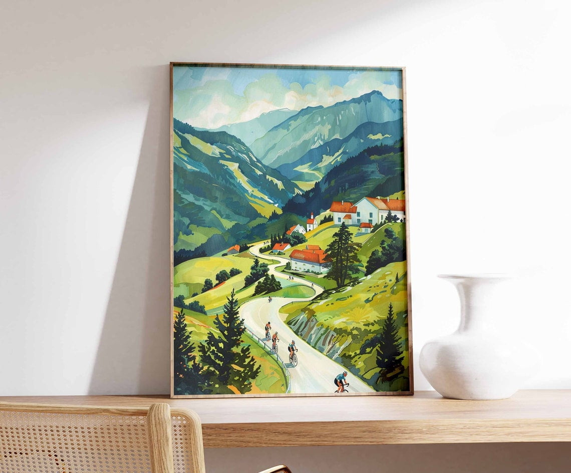 Cycling Poster, Cycling Art, Cycling Decor, Biking Poster, Floral Print ...