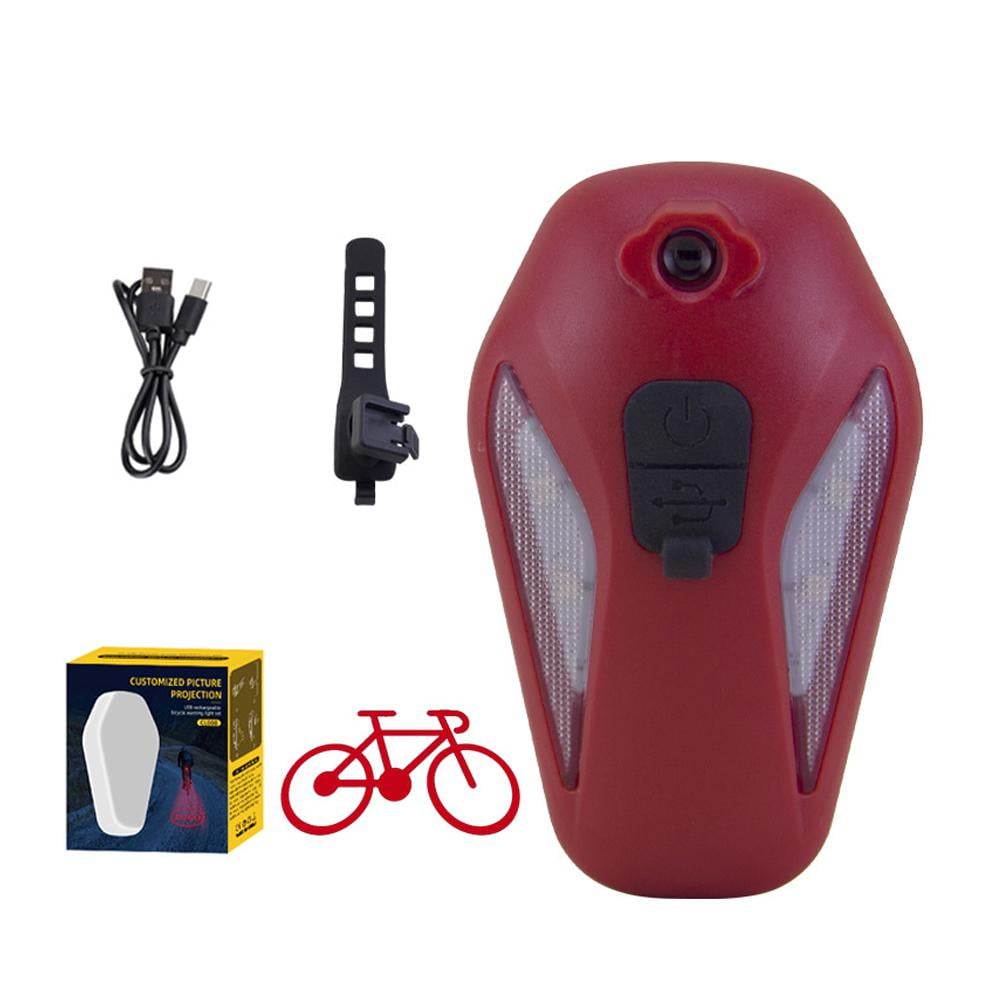 Cycling Projector Taillight,Bicycle LED Rear Light,USB Rechargeable ...