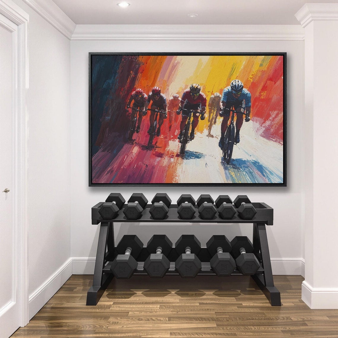 Cycling Race Art, Cyclists Poster, Colorful Sports Wall Art, Vibrant ...