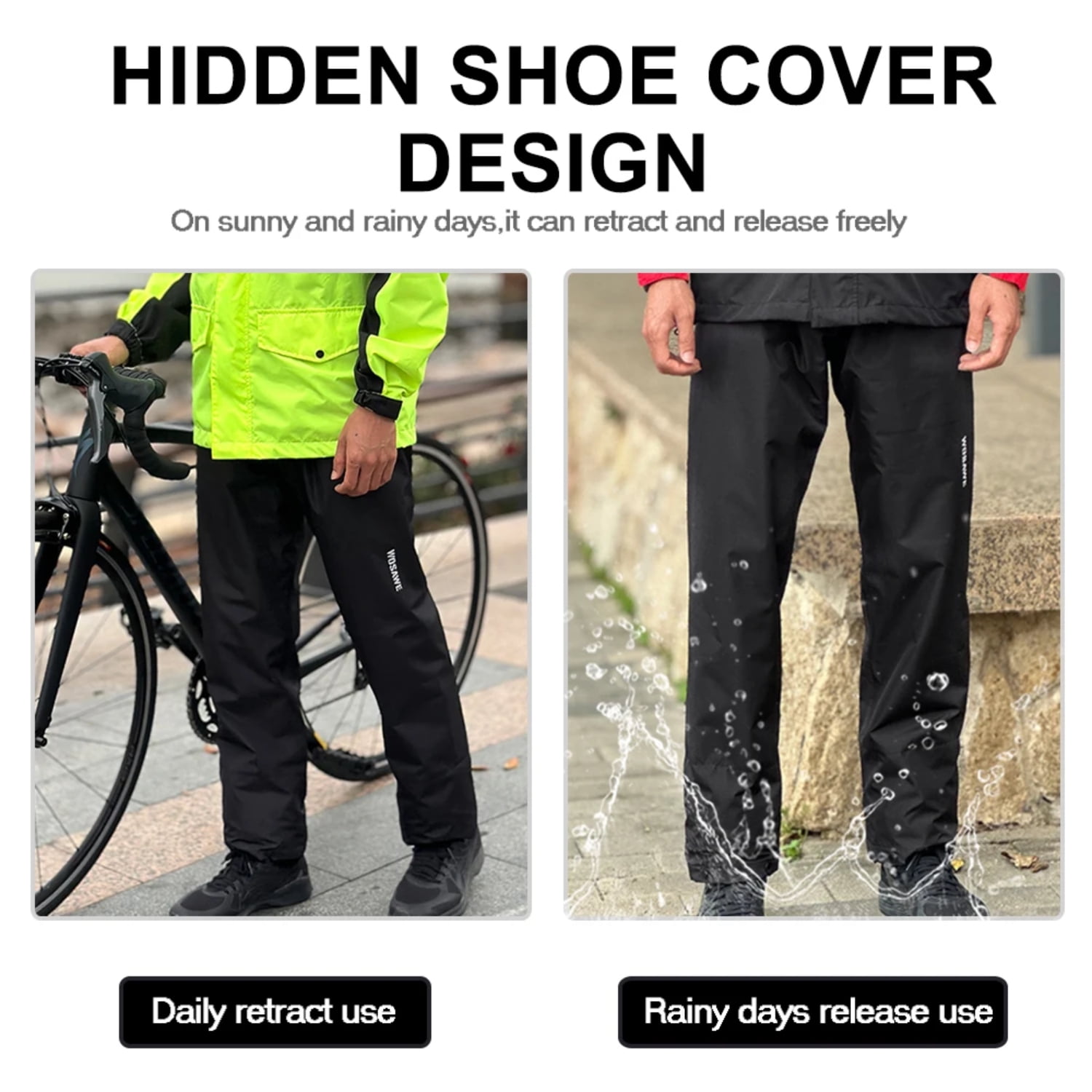 Cycling Rain Pants Men Reflective Rain Pant Waterproof MTB Bicycle ...