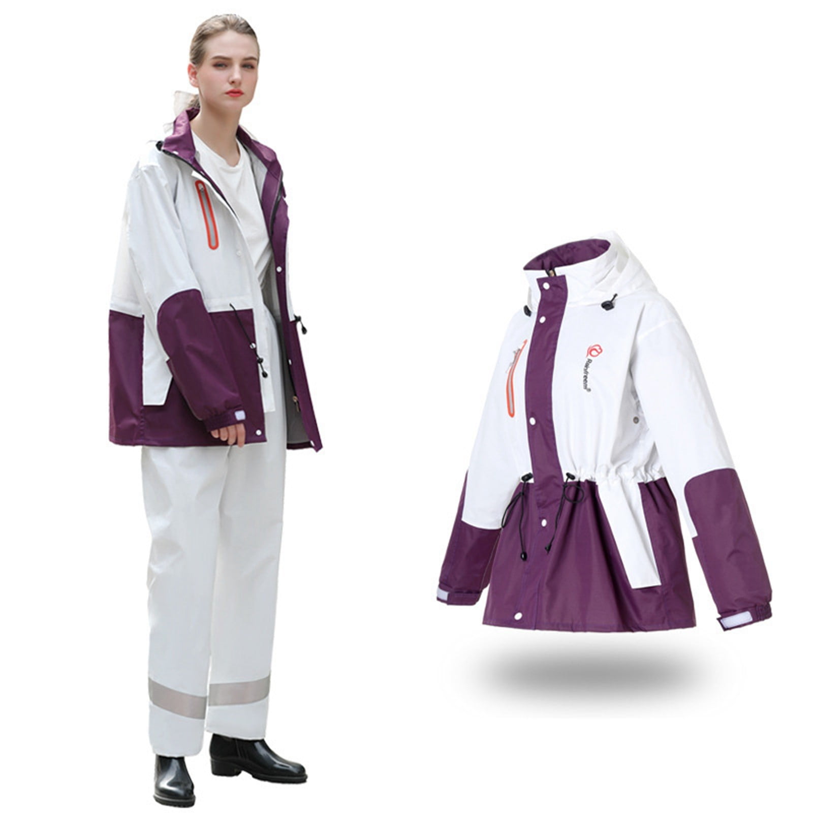 Cycling Raincoat For Men & Women | Reflective Rain Gear Set With Double ...