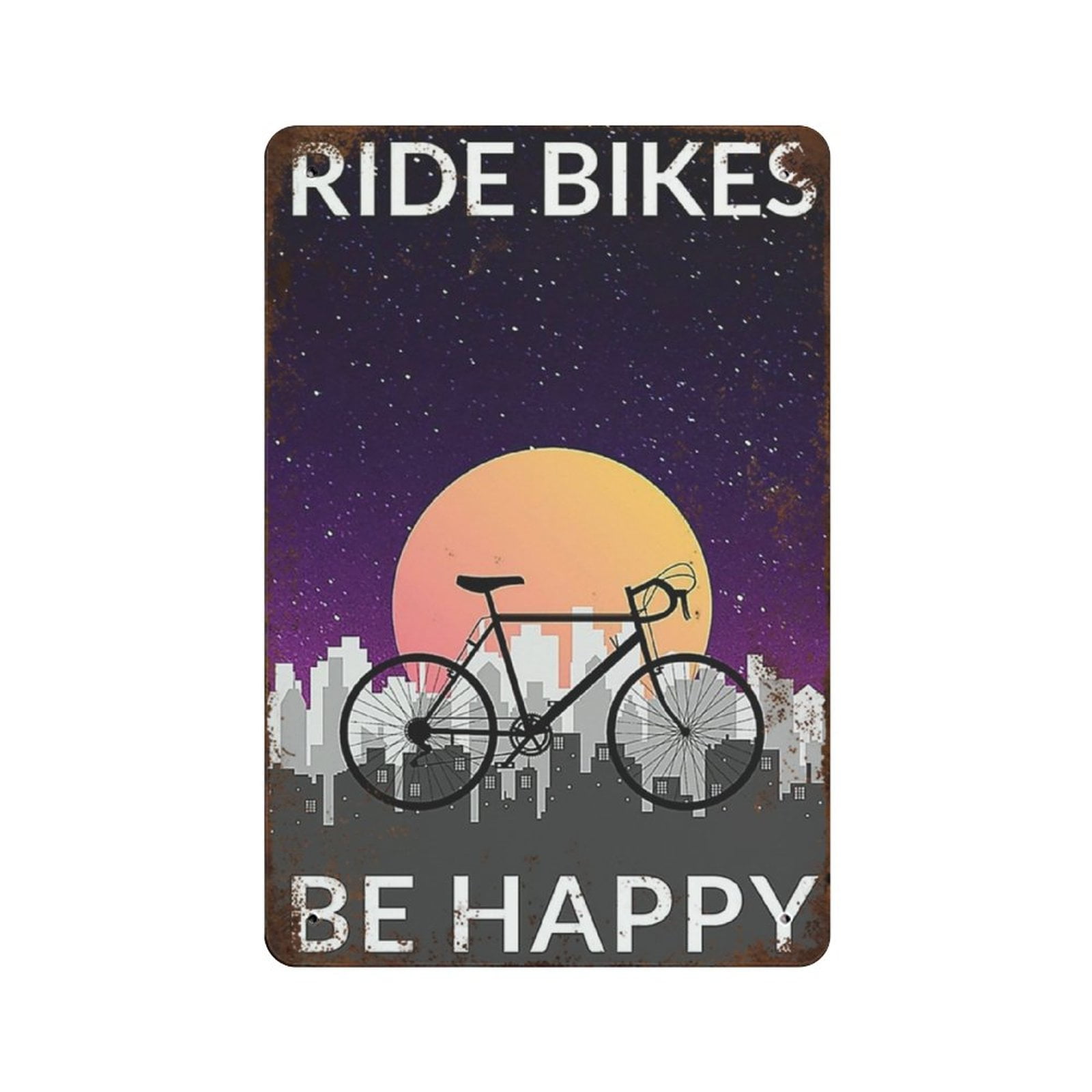Cycling Ride Bikes Be Happy tin sign, Bicycle tin sign, Cycling Wall ...