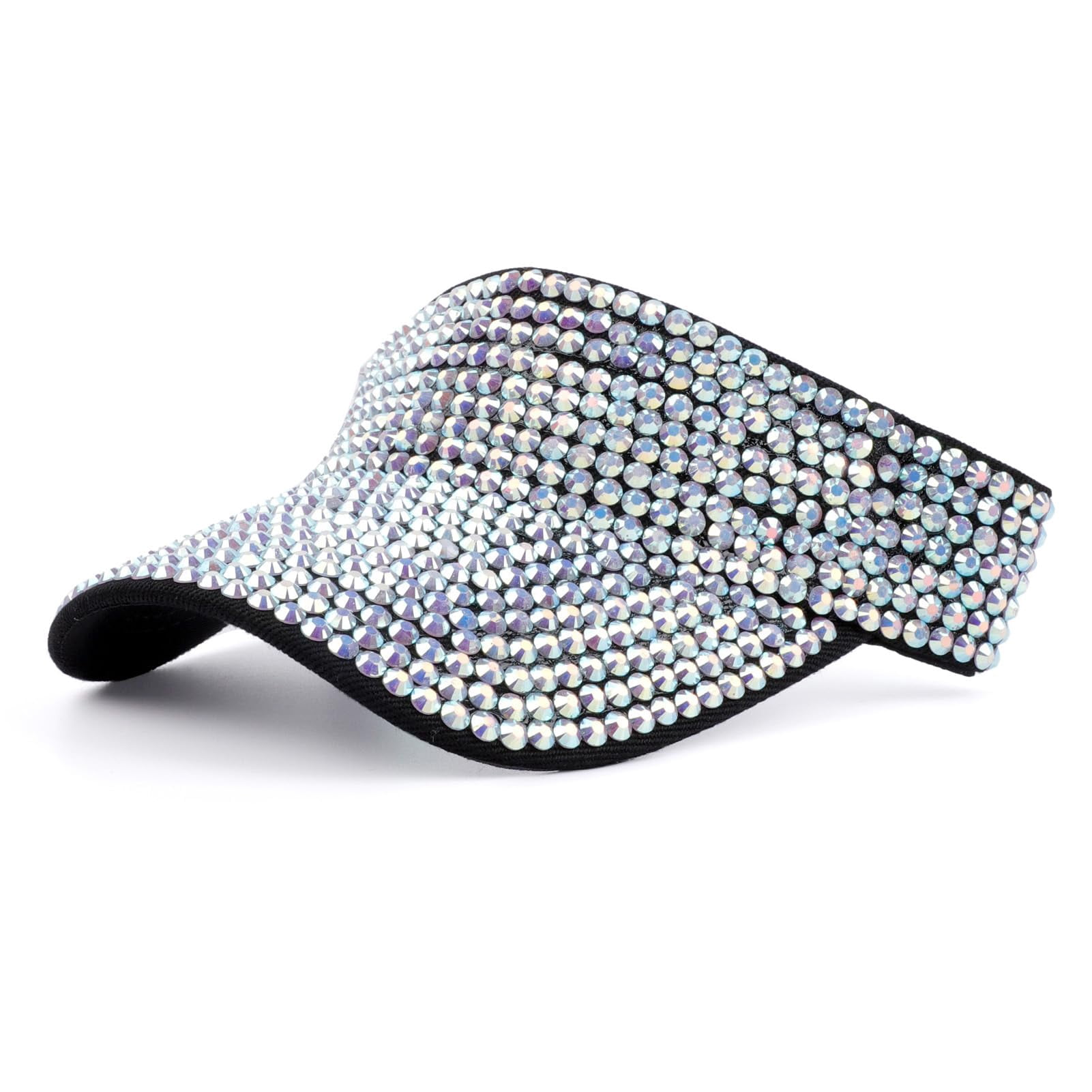 Cycling Running Sport Visor Hat Shiny Rhinestone Sun Hat Adjustable Cap ...