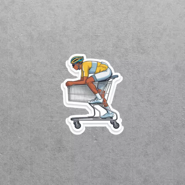Cycling Sticker - Extreme Shopping Cart Riding Cartoonphone Decal Water ...