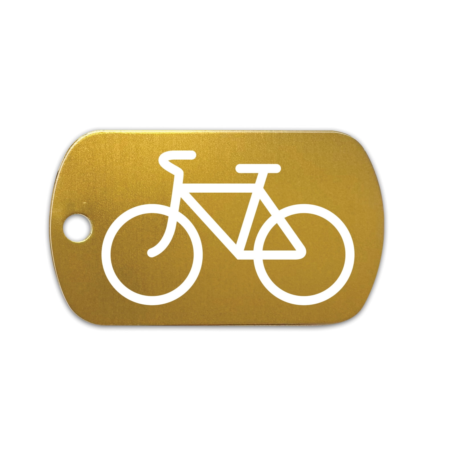 Cycling Symbol GI Dog Tag Aluminum Keychain road bike triathlon - Gold ...