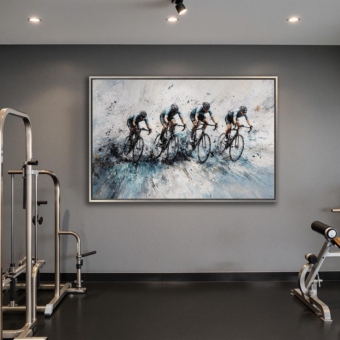 Cycling Team Abstract Art Print, Sports Wall Decor Poster Decor For ...