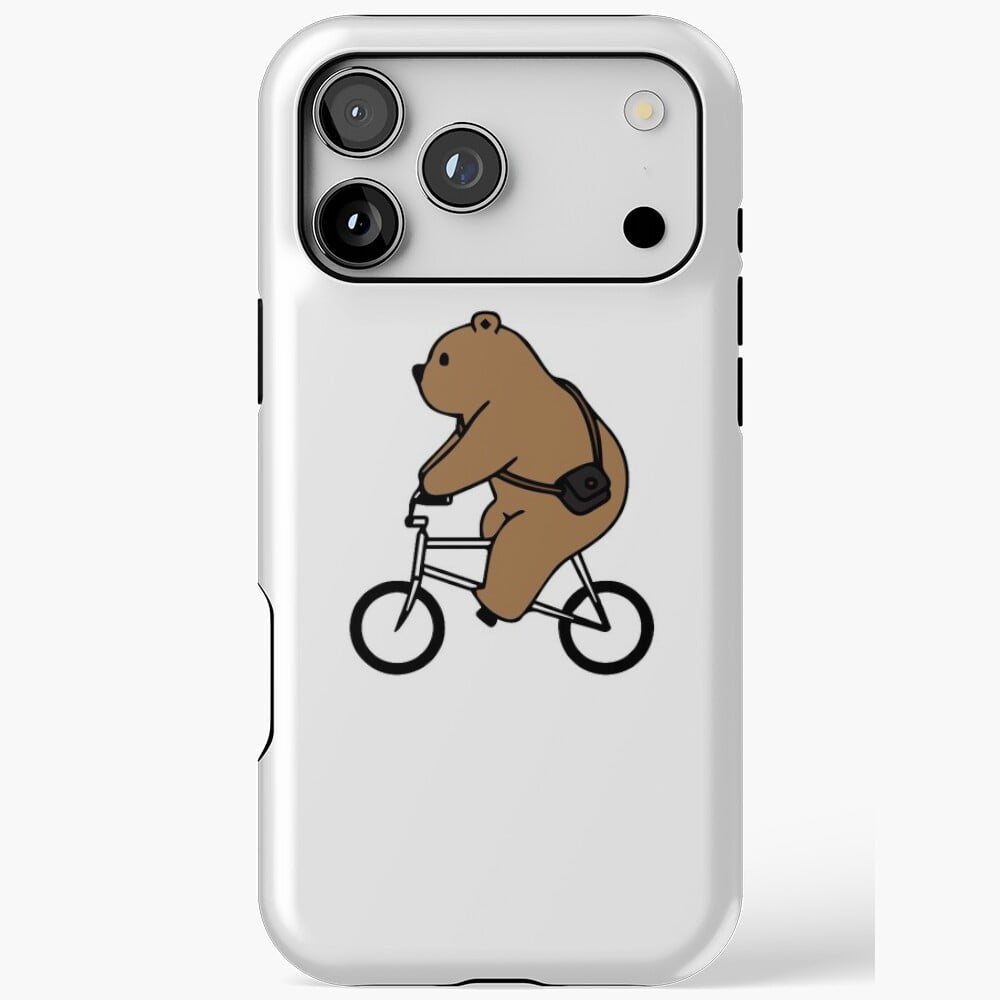 Cycling Teddy Bear Riding Phone Case for iPhone 11 12 13 14 15 16 17 ...
