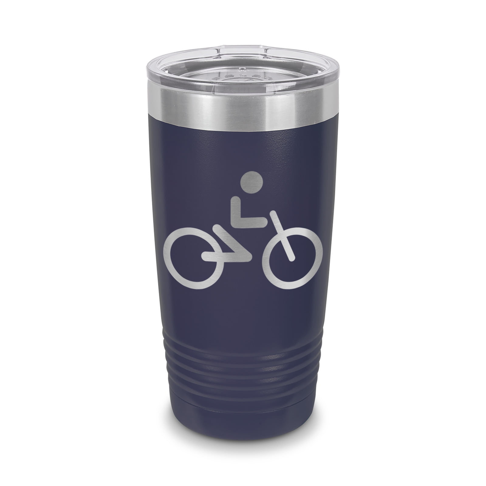Cycling Tumbler 20 oz - Laser Engraved w/ Clear Lid - Stainless Steel - Vacuum Insulated ...