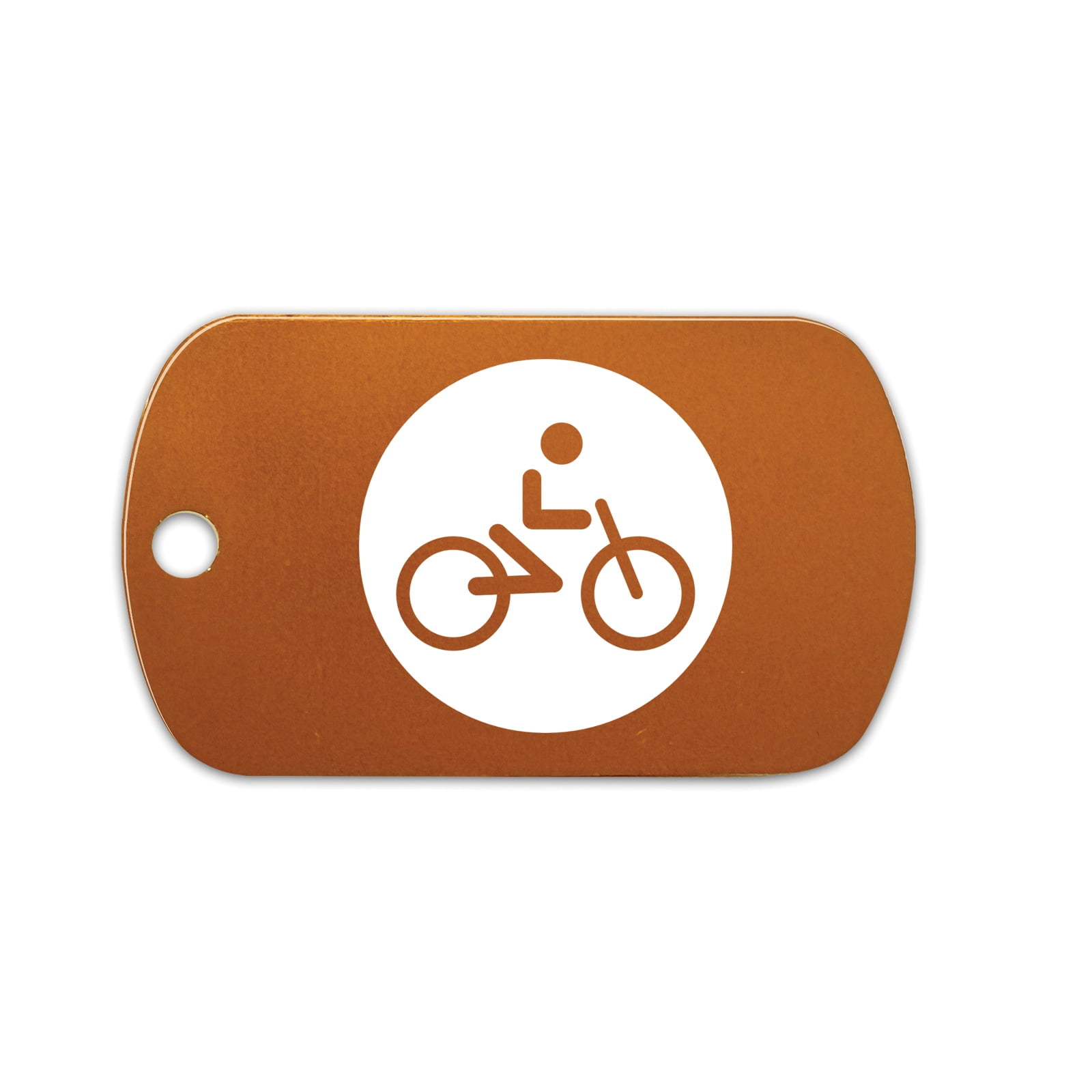 Cycling V2 GI Dog Tag Aluminum Keychain biking bicycle - Orange ...