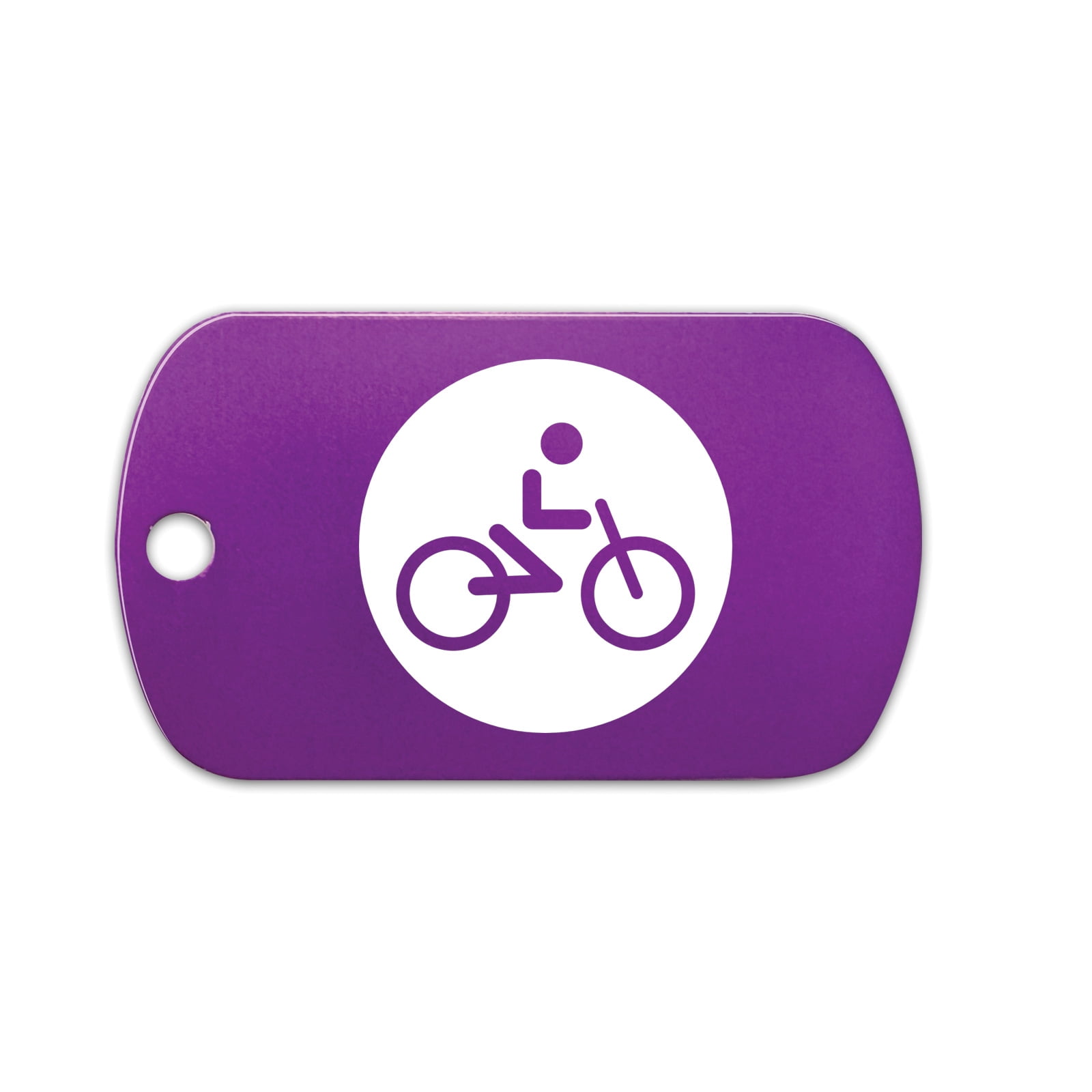 Cycling V2 GI Dog Tag Aluminum Keychain biking bicycle - Purple ...