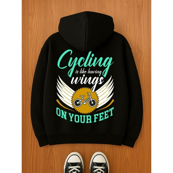 Cycling Wings Tee hoodies & sweatshirt Exercise mens machine washable ...
