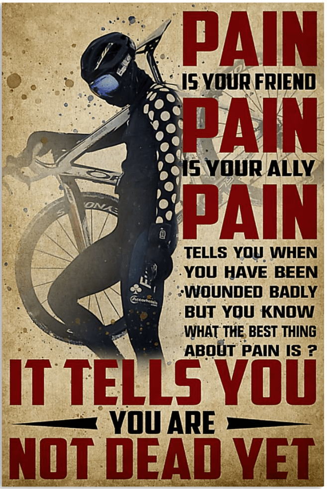 Cycling pain is your friend pain is your ally poster 16 x 24 Inch ...