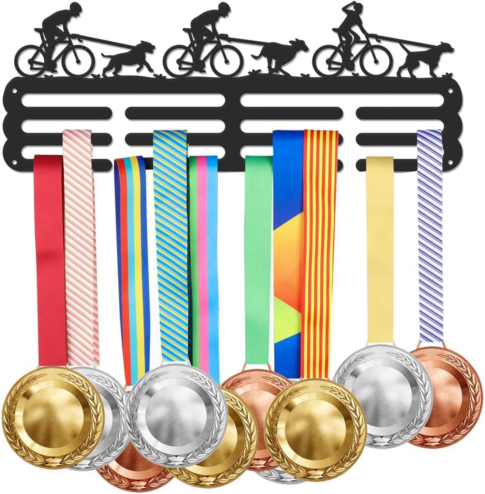 Cycling with Dog Medal Holder Sport Display Hanger Medal Trophy Display ...