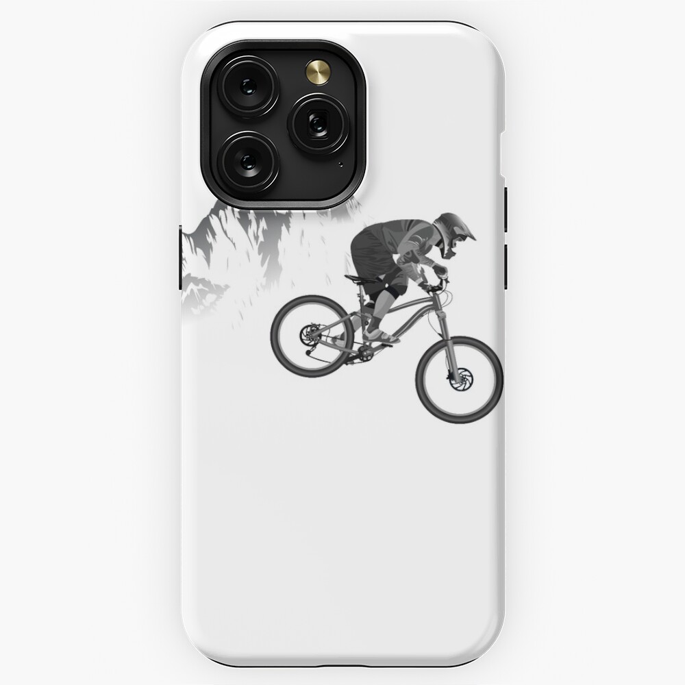 Cyclist Descending Mountain Trail Adventure Art iPhone Case 17 11 12 13 ...