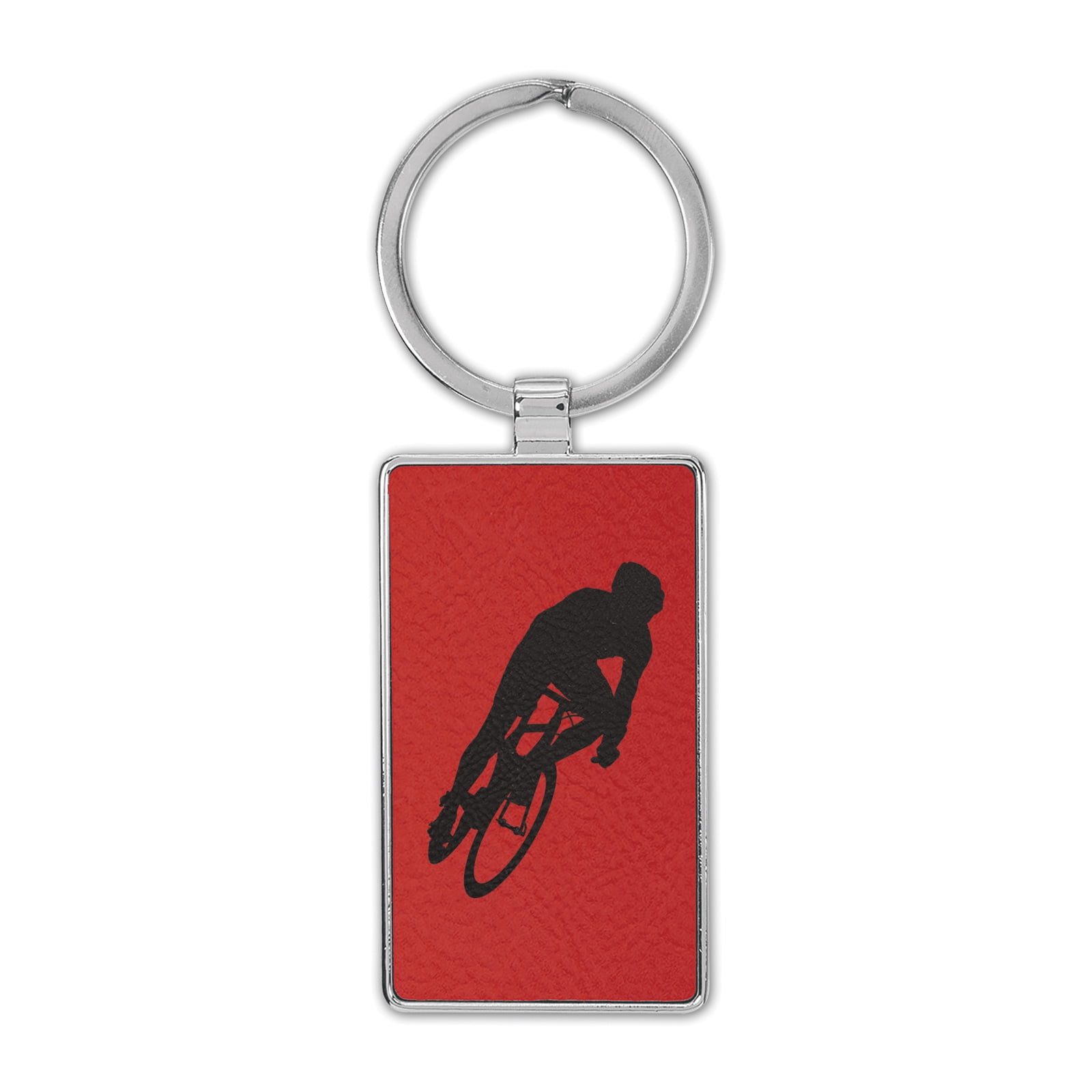 Cyclist Premium Leatherette Keychain road bike triathlon cycling - Red ...